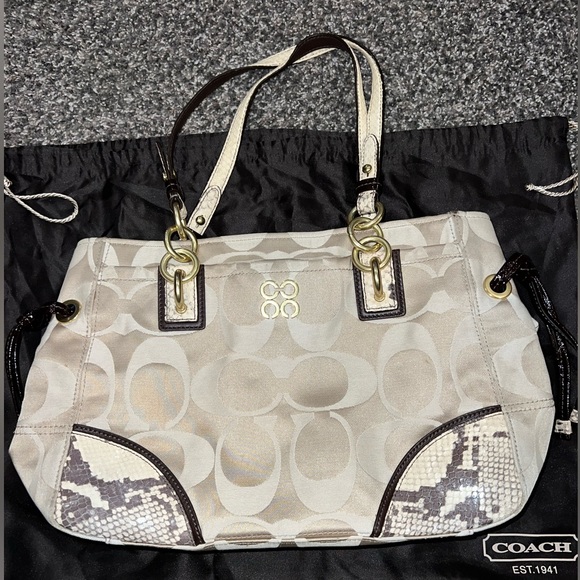 Coach | Bags | Coach Colette Signature Sateen Carryall | Poshmark